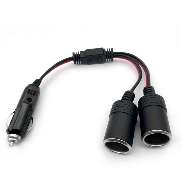 商品名:  1 to 2 Car Cigarette Lighter Splitter Adapter, 16 AWG Cord 12v-24v Car Cigarette Lighter Splitter with 15A Fuse, C...