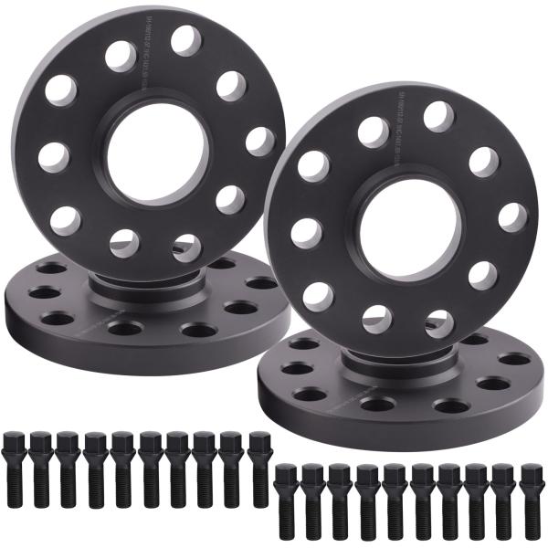 商品名: DCVAMOUS ホイールスペーサー 4個 5x100 または 5x112 ハブセントリックホイールスペーサー 厚さ15mm 14x1.5延長ボルト(40mmシャンクコーンシート) A3 A4 A6 A8 S4 S6 S8 Gol...