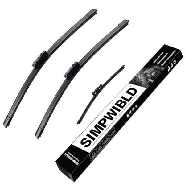 商品名: フロントワイパー + リアワイパーブレード ワイパー 3枚 2017-2023 ランドローバー レンジローバー モデル用 OEM品質 オリジナルスタイル (24インチ + 20インチ + 15インチ 3パック) 3 Factory...