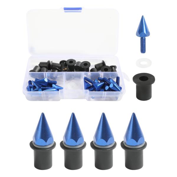 商品名: YAKEFLY ウィンドスクリーンボルト アルミアルマイトスパイク オートバイフェアリングボルト オートバイスパイク フロントガラスボルトナットキット フロントガラススパイクボルト (ブルー) YAKEFLY Wind Scree...