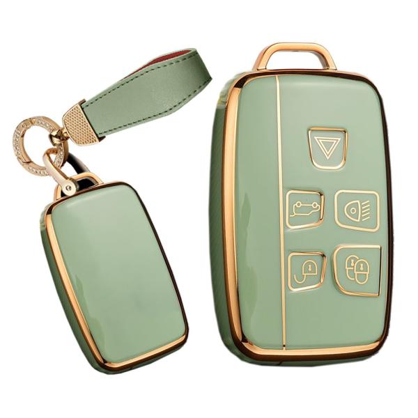 商品名: TECART キーフォブカバー ランドローバーディフェンダー用 ソフトTPUキーホルダー キーケース キーシェルボックス アクセサリープロテクター 5ボタン, R-グリーン, R-keychain TECART Key Fob C...