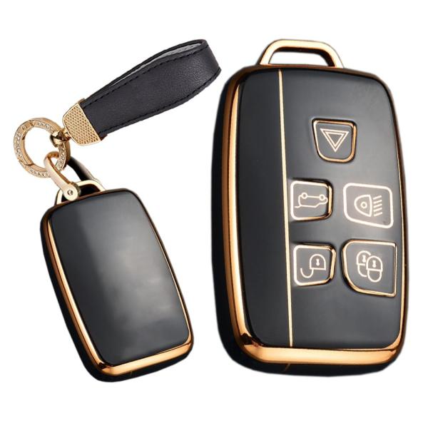 商品名: TECART キーフォブカバー ランドローバーディフェンダー用 ソフトTPUキーホルダー キーケース キーシェルボックス アクセサリープロテクター 5ボタン, R-ブラック, R-keychain TECART Key Fob C...