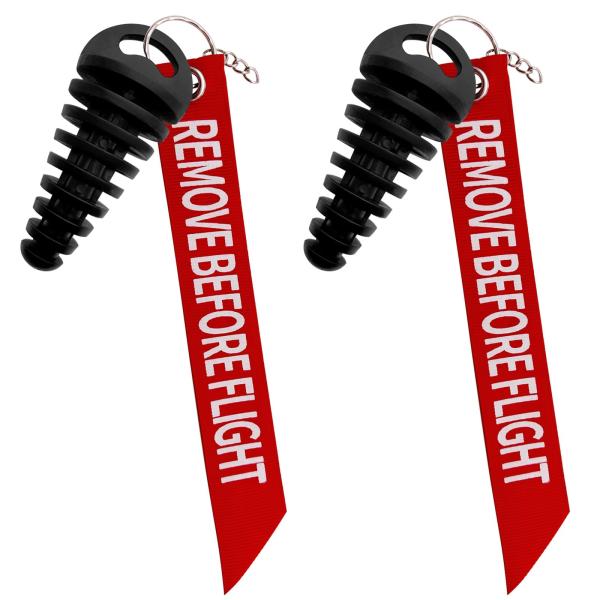 商品名: USTOPF1T オートバイ用排気クリーニングプラグ キーチェーン付き クリーニングプラグ2個パック ストリーマー2個付き ほとんどの2ストロークモトクロスバイクに対応 ゴム製エキゾーストマフラー付き ブラック USTOPF1T ...