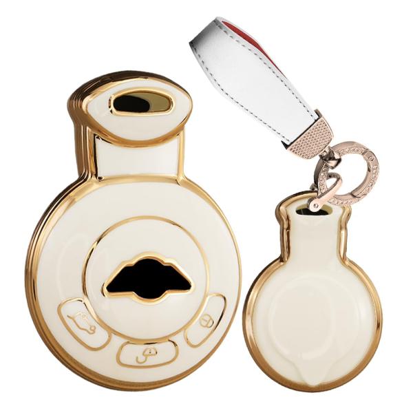 商品名: TECART キーフォブカバー BMW Mini Cooper R55用 ソフトTPUキーホルダー キーケース キーシェル アクセサリー プロテクター 3ボタン, R-ホワイト, R-keychain TECART Key Fob...