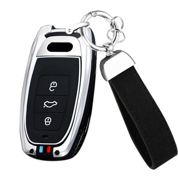 商品名:  ontto Metal Key Fob Cover Fit for Audi Intelligent Key Remote,Durable Car Key Holder with Keychain Full Protection...