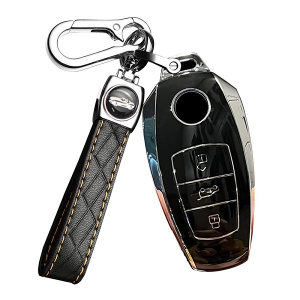 商品名: ontto キーフォブカバー VW スマートリモート用 車のキーケース TPU キースキン シルサーエッジ キーホルダー フォルクスワーゲン トゥアレグ 2012-2017用 ブラック ontto Key Fob Cover Fi...