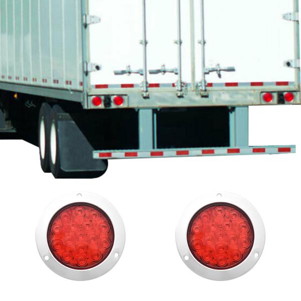 商品名:  Zufoty 2Pcs 4" Inch Round LED Trailer Tail Lights, White Red Taillights Flange Mount,16 LED DC 12V Sealed Waterpro...