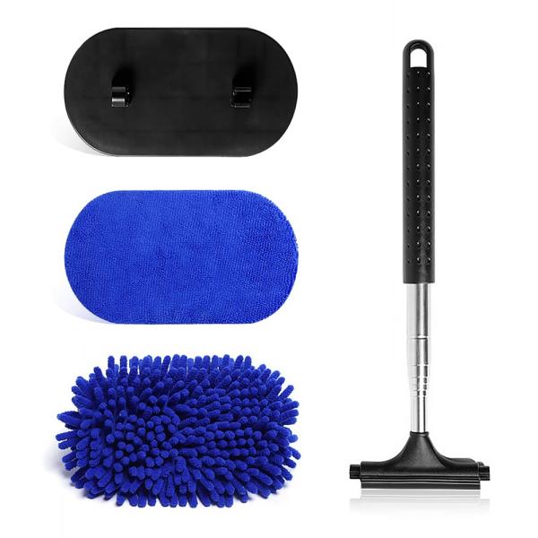 商品名: Aokdom 車用フロントガラスクリーニングツール 拡張可能な内側フロントガラスクリーナーツール 交換用マイクロファイバーパッドとフロントガラスワイパー2個付き ユニバーサルガラスクリーナーツール 車 トラック SUV RV用 A...