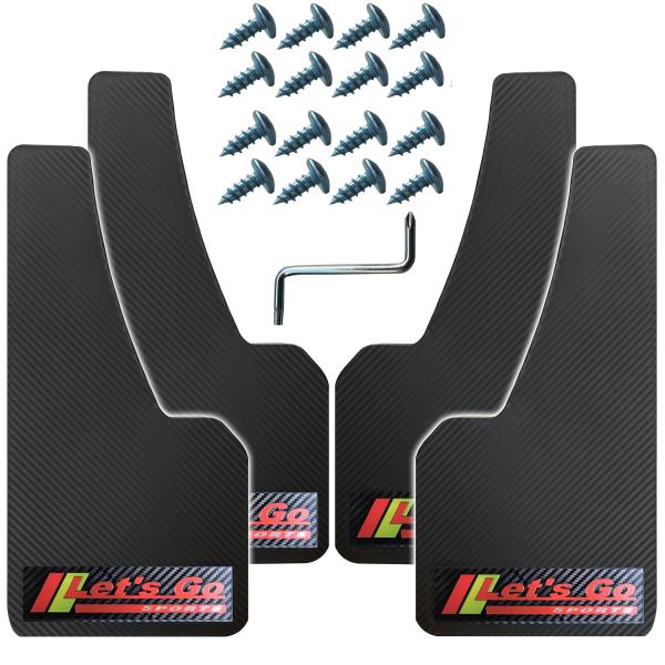 商品名: QUYDDC 標準サイズ カーボンファイバー 車用ユニバーサルマッドガード ハード全天候ワイドボディ、SUV、MPV(フルサイズSUVには適合しません) 外装アクセサリー ブラック ロゴ QUY-TQ-LGO QUYDDC Sta...