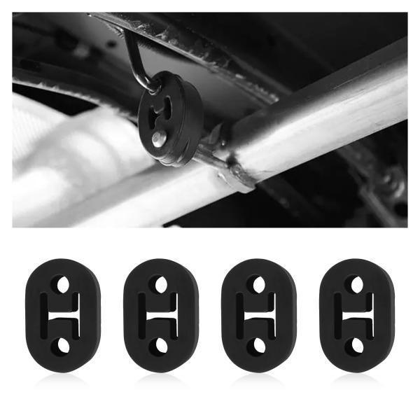商品名: 4個 2穴ゴム製エキゾーストハンガー 12mm穴マフラーハンガー ユニバーサルフィット 車 トラック SUV用 絶縁体排気システム 自動車部品 衝撃吸収ノイズ低減用 (ブラック) 4Pcs 2 Holes Rubber Exhau...