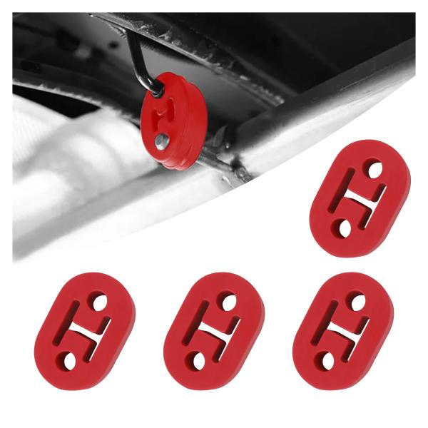 商品名: 4個 2穴ゴム製エキゾーストハンガー 12mm穴マフラーハンガー ユニバーサルフィット 車 トラック SUV用 絶縁体排気システム 自動車部品 衝撃吸収ノイズ低減用 (レッド) 4Pcs 2 Holes Rubber Exhaus...