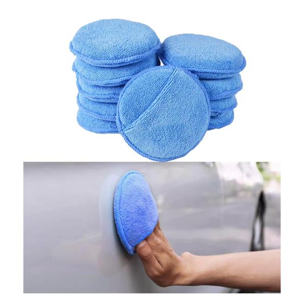 商品名: Kewucn マイクロファイバーワックスアプリケーターパッド 10個 5インチ 自動車ウルトラソフトワックスアプリケーター 指ポケット付き バフ研磨&amp;ディテール研磨フォームパッド 車のクリーニング&amp;ファインポリッシ...