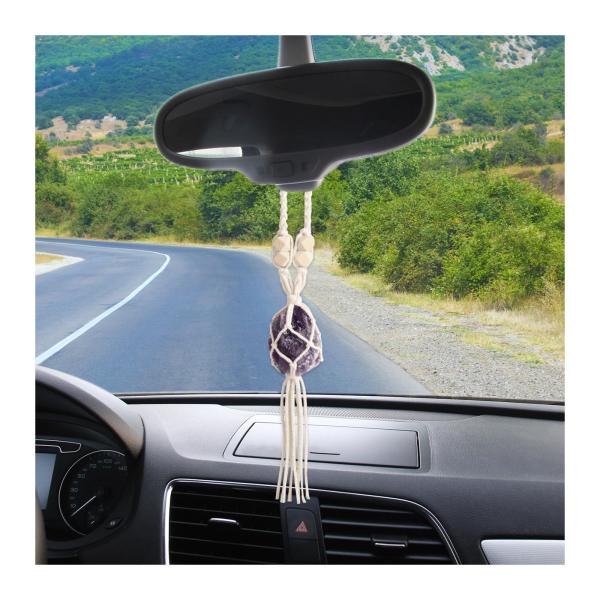 商品名: Ziciner クリスタルカーバックミラーオーナメント 自動バックミラー吊り下げペンダント ハンドメイド&amp;チャームカーハンギングアクセサリー ユニバーサル吊り下げ装飾 レディース メンズ (パープル) Ziciner Ha...