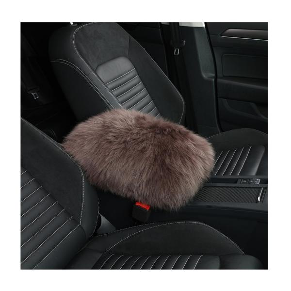 商品名:  Kewucn Car Center Console Covers, 11.8"×7.8" Pure Sheepskin Wool Armrest Box Cushion, Furry Comfort Soft Armrest S...