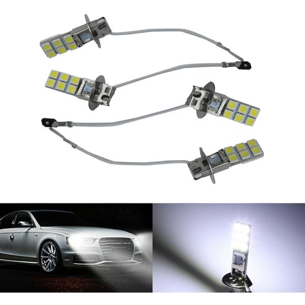 商品名: Miytsya 4個 H3 車用LEDフォグライト ヘッドライトバルブ ハイライト 曇り止め 6000K H3-12SMD-5050 ドライビングライト プラグアンドプレイ 1:1 オリジナルカーハロゲンランプサイズ ほとんどの車...