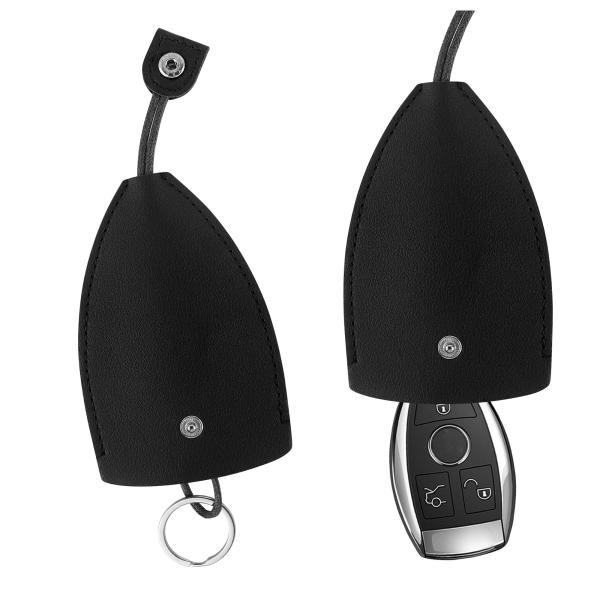 商品名: Aokdom レザーカーキーフォブケース 2個 アウトスタイル キーチェーン キーリング付き ユニバーサルキーフォブプロテクター (ブラック) Aokdom 2PCS Leather Car Key Fob Case,Out St...