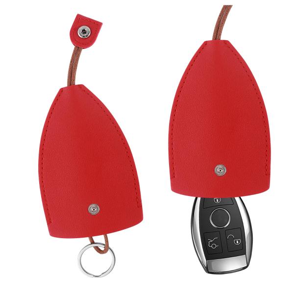 商品名: Aokdom レザーカーキーフォブケース 2個 アウトスタイル キーチェーン キーリング付き ユニバーサルキーフォブプロテクター (レッド) Aokdom 2PCS Leather Car Key Fob Case,Out Sty...