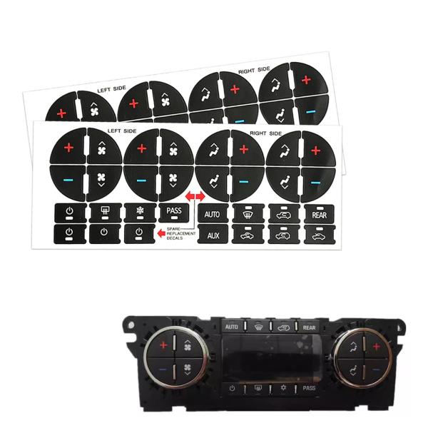 商品名: GKmow 2個 車 AC セントラルコントロール ダッシュボード ステッカーキット 車 CD ボタンパネル 修理アップリケ 破損したボタンのラベル交換 ほとんどの車用のユニバーサルインテリア装飾アクセサリー (ブラック) GKm...