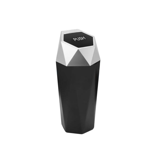 商品名: Osilly 車用ゴミ箱 蓋付き ダイヤモンドデザイン 小型ポータブルゴミ箱 防水 漏れ防止 ユニバーサルカーインテリアアクセサリー ミニゴミ箱 自動車 ホーム オフィス キッチン 寝室用 (シルバー) Osilly Car Tr...
