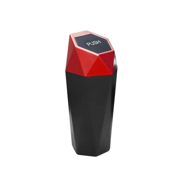 商品名: Osilly 車用ゴミ箱 蓋付き ダイヤモンドデザイン 小型ポータブルゴミ箱 防水 漏れ防止 ユニバーサルカーインテリアアクセサリー ミニゴミ箱 自動車 ホーム オフィス キッチン 寝室用 (レッド) Osilly Car Tra...