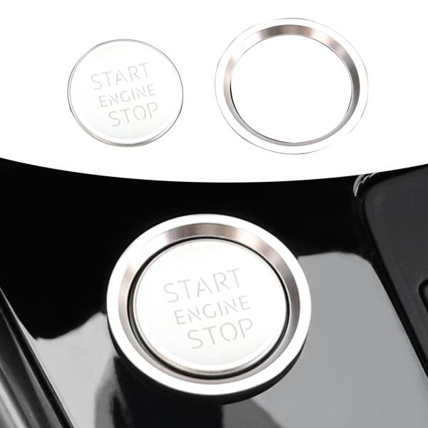 商品名:  QODOLSI 2 PCS Car Engine Start Stop Button Cover, Self-Adhesive Alloy One-Button Start Ring Cap, Wear-Resistant Sc...