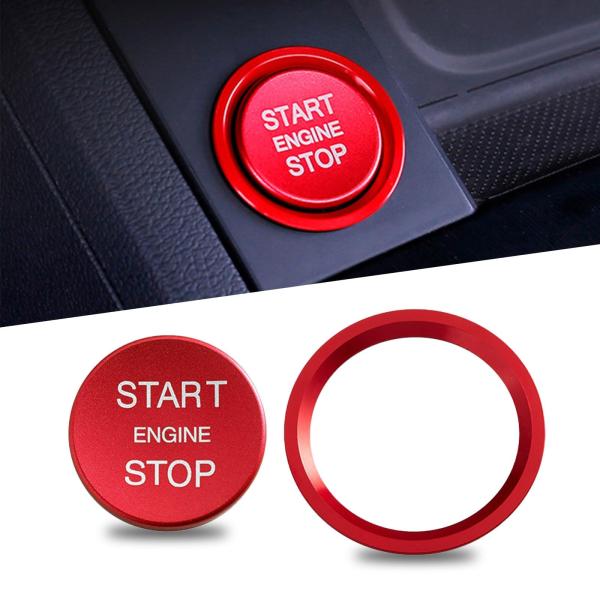 商品名:  QODOLSI 2 PCS Car Engine Start Stop Button Cover, Self-Adhesive Alloy One-Button Start Ring Cap, Wear-Resistant Sc...