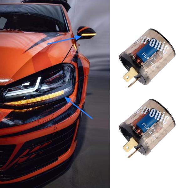 商品名: HAOBO 電子ウィンカーフラッシャーリレー 2個 12V LEDウィンカーライトウィンカーリレー 2ピン電動フラッシャーリレー 2本爪ラウンドLEDフラッシャーリレー 車 オートバイ スクーター用 HAOBO 12V 2 Pin...