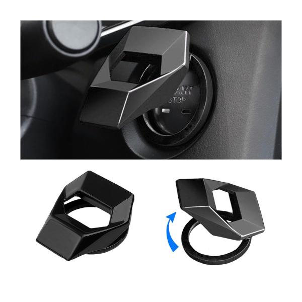 商品名: Osilly エンジンスタートストップボタンカバー 亜鉛合金カーパワーコントロールトリム プッシュトゥスタートボタン キーイグニッション保護ステッカー シビック CRV XRV チャレンジャーチャージャー CHRなどに対応 (ブラ...