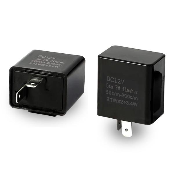 商品名: UGSHY LEDフラッシャーリレー 2個 12V 速度調整可能リレー 2ピン 危険警告フラッシュリレー ほとんどの車 オートバイに対応 (ブラック) UGSHY 2 PCS LED Flasher Relay, 12V Spee...