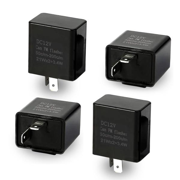商品名: UGSHY LEDフラッシャーリレー 4個 12V 速度調整可能リレー 2ピン 危険警告フラッシュリレー ほとんどの車 オートバイに対応 (ブラック) UGSHY 4 PCS LED Flasher Relay, 12V Spee...