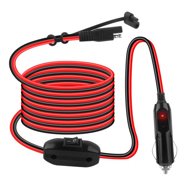商品名:  10Ft Cigarette Lighter to SAE Extension Cable - 16AWG 12V Cigarette Lighter Plug Quick Disconnect SAE Connector - ...