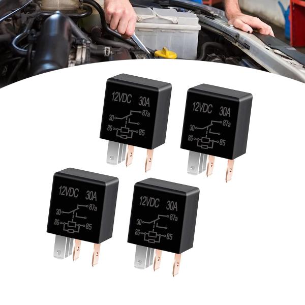 商品名: UGSHY 車用防水安定リレー 4個 5ピンリレースイッチ 12V 30A 多目的リレー 高耐久 標準リレーキット ユニバーサル自動車モーター交換アクセサリー (ブラック) UGSHY 4 PCS Car Waterproof S...