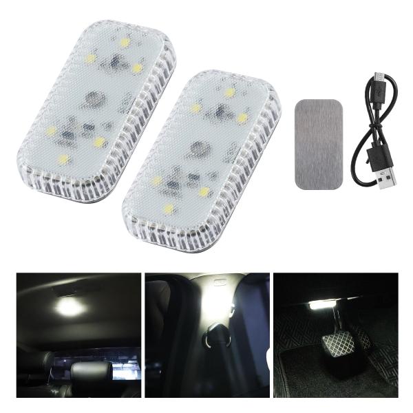 商品名:  LivTee 2PCS Wireless Small Car LED Lights Interior, USB Rechargeable Car Interior Led Night Light for Car Decor, C...