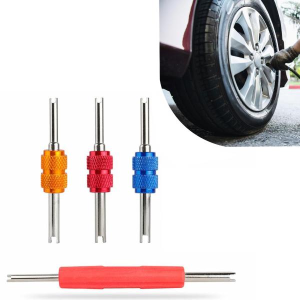 商品名: Hawyet 4個 カーバルブコア取り付けツールセット 耐久性のある金属製エアコンバルブ修理アクセサリー ユニバーサル車両コンディショニング修理レンチ交換 車 トラック SUV用 (マルチカラー) Hawyet 4 PCS Car...