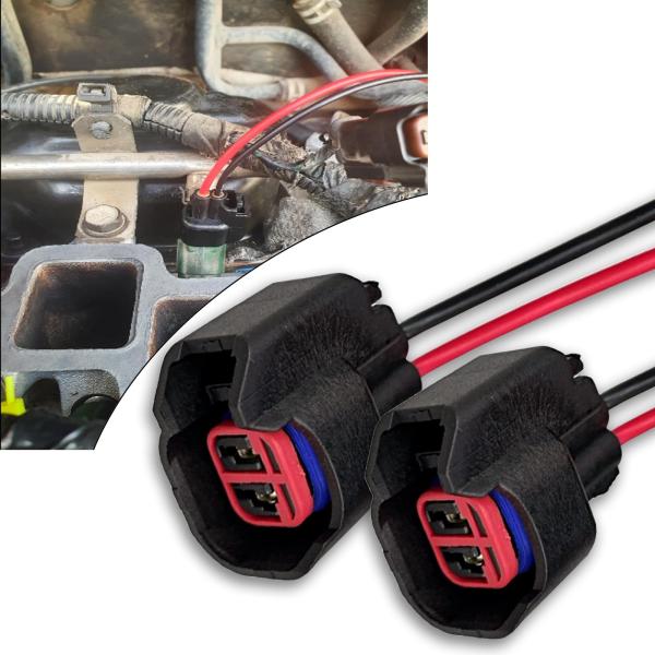 商品名: Crynod 2個 EV6 EV14 車用フューエルインジェクターコネクター ケーブル付き 耐久性 防水 スターター ピグテールコネクター ハーネスプラグ ユニバーサル車両ピグテールコネクター 交換用 トラック SUV用 (ブラッ...