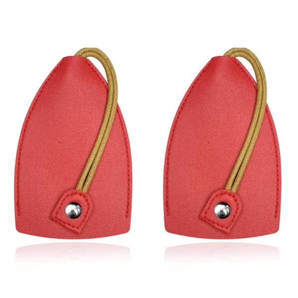 商品名: qboonpt カーキーケース 2個 PUレザー クリエイティブ プルアウト 大容量 カーキーホルダー かわいいキーフォブケース ホルダーフック付き, レッド, 2 PCS qboonpt 2PCS Car Key Case, P...