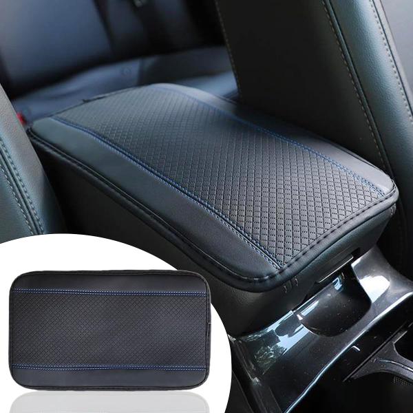 商品名: JOYCOURT 車用 四季通用 ユニバーサル センターコンソールマット 防水ファイバーレザー エンボス加工 滑り止め アームレストボックスマット ほとんどの車の内装保護 (ブラック&amp;ブルー) Car Four Seaso...