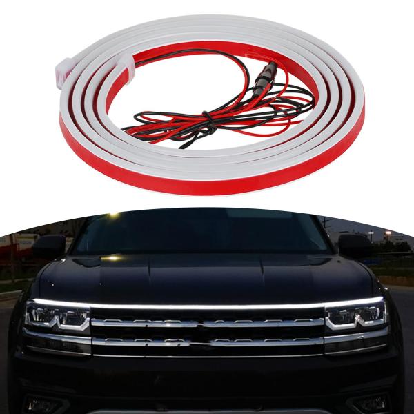 商品名:  Crynod 1 PC Car Hood Gap Runs Through Daytime Running Lights, 70" Scanning Center Grille LED Light Guide Light Bar...