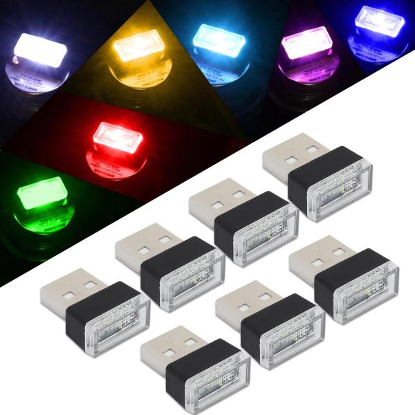 商品名: Crynod Pack-7 車用LEDライト USBアンビエントライト 0.6インチ x 0.3インチ x 0.8インチ 電球 自動車用装飾ライト 夜間照明キット ほとんどの車/トラック/SUVに対応 (マルチカラー) Cryno...