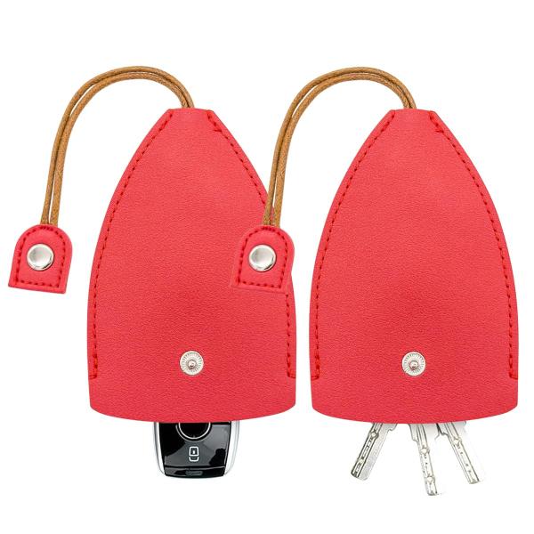商品名: BELOMI 車用キーケース PUレザー 引き出し式 キーチェーンバッグ カバー付き レザー 大容量 キースリーブ ポータブルキー収納バッグ ほとんどの車種に対応する保護キーポーチ 2個 (レッド) BELOMI 2 Pcs Ca...