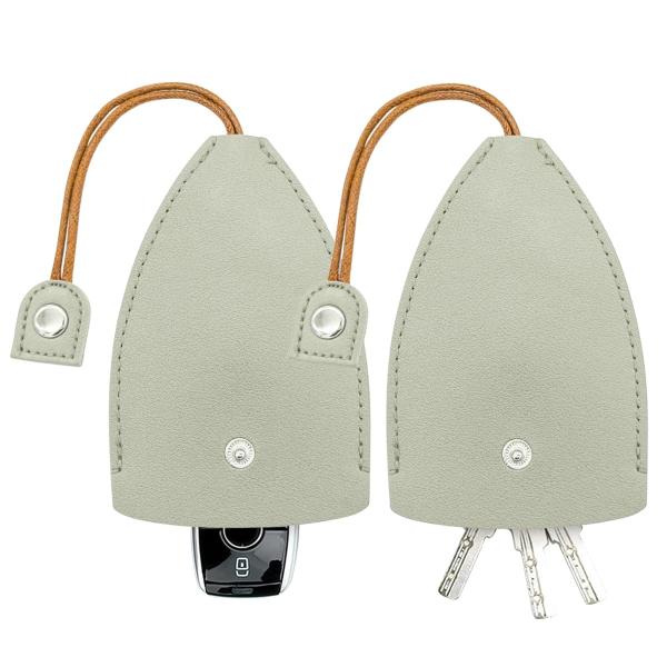 商品名: BELOMI 車用キーケース PUレザー プルアウト キーホルダーバッグ 2個 レザー 大容量 キースリーブ ポータブルキー収納バッグ ほとんどの車種に対応する保護キーポーチ (グレー) BELOMI 2 Pcs Car Key ...