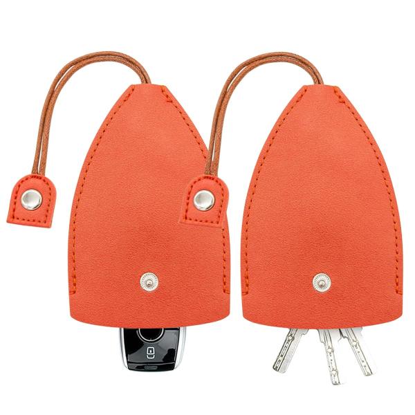商品名: BELOMI 車用キーケース PUレザー 引き出し式 キーチェーンバッグ カバー付き レザー 大容量 キースリーブ ポータブルキー収納バッグ ほとんどの車種に対応する保護キーポーチ (オレンジ) 2個 BELOMI 2 Pcs C...