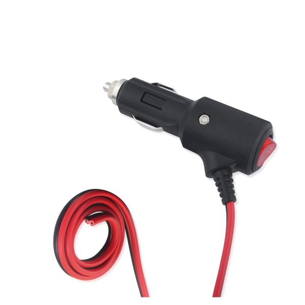 商品名:  12 Volt Cigarette Lighter Plug Male,16AWG Cigarette Lighter Adapter Built-in 15A Fuse with Switch Button &amp; LED...
