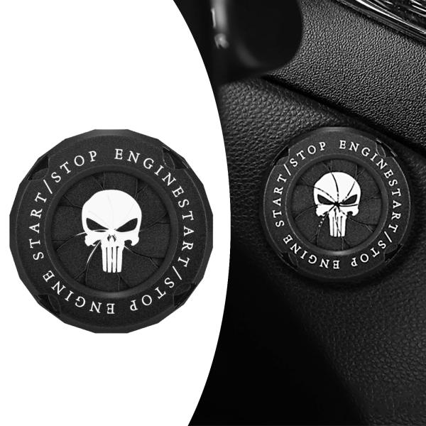 商品名: Crynod 車用ワンボタンスタートボタン装飾カバー 1個 イグニッションスイッチ 回転 菱形 スカル 傷防止 エンジンスタートストップ イグニッションキースイッチカバー ほとんどの車に対応 (ブラック) Crynod 1 PC ...