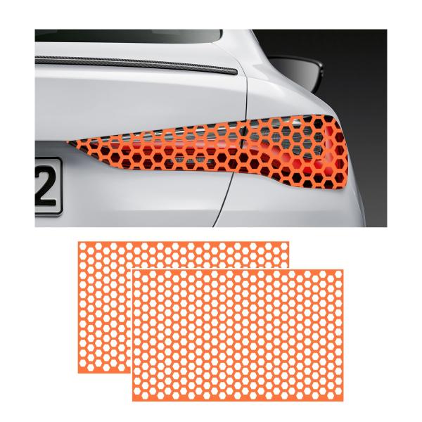 商品名: Dickno 車用リアテールライトランプステッカー ハニカムタイプデカール2個 18.9インチ×11.8インチ ユニバーサル DIY 自己粘着 ティントフィルム テールライトシート、車のリアテールライト ヘッドライト テールライト...