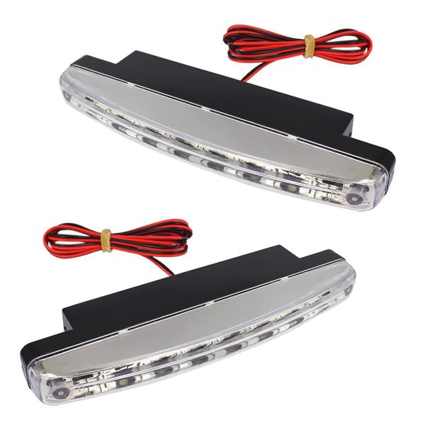 商品名:  Crynod 2 PCS Automotive Daytime Running Lights, ABS 8LED Constant Current Control Center Grid Spotlights, Cars Hig...