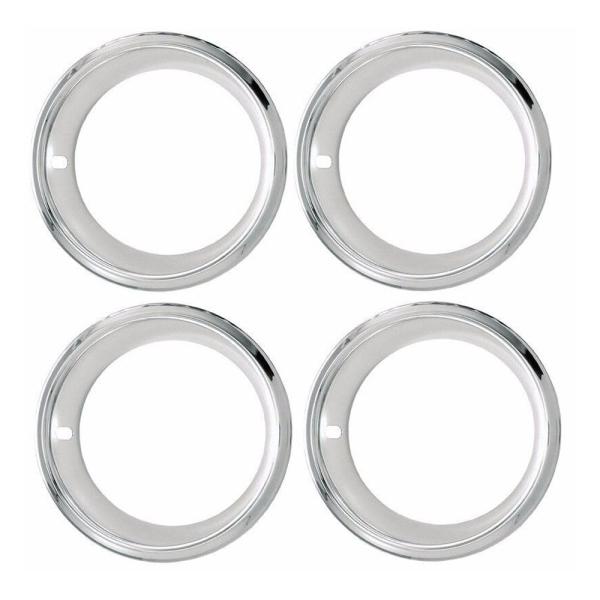 商品名:  ROMETH 14" Chrome Stainless Steel Deep Dish Trim Ring Set w/Stepped 14"x7" Wheel Left Right Front Rear TR4473ブランド:...