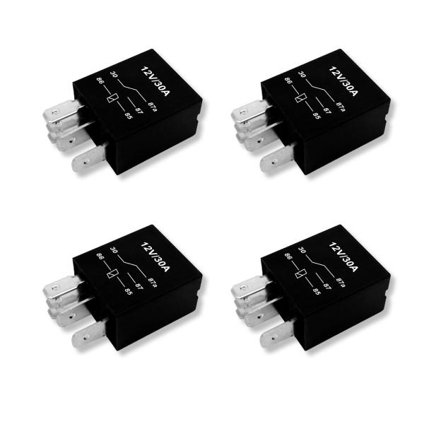 商品名: 5ピン 12V リレー 自動車用交換用アクセサリー 多目的 自動車 30A スターター リレー 車 高耐久 標準リレー (4個) 5 Pin 12V Relay Automotive Replacement Accessories...