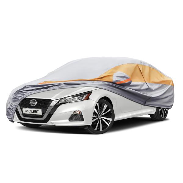 商品名: Molebt ヘビーデューティー カーカバー 防水 全天候型 自動車用 サイズチャートを提供 正確にフィットします 屋外のほこり 雪 UVカット トヨタ カムリなどカスタムフィット (グレー) Molebt Multilayers...