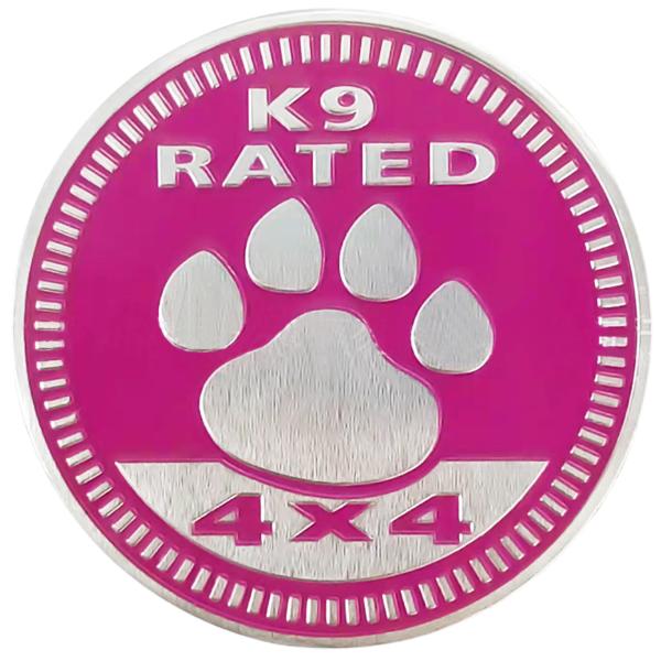 商品名:  USTOPF1T Dog Badge Rated Car Emblem, 4 x 4 Metal Car Badge, Circle Badge Decoration, 3D Metal Car Badge, Compatibl...